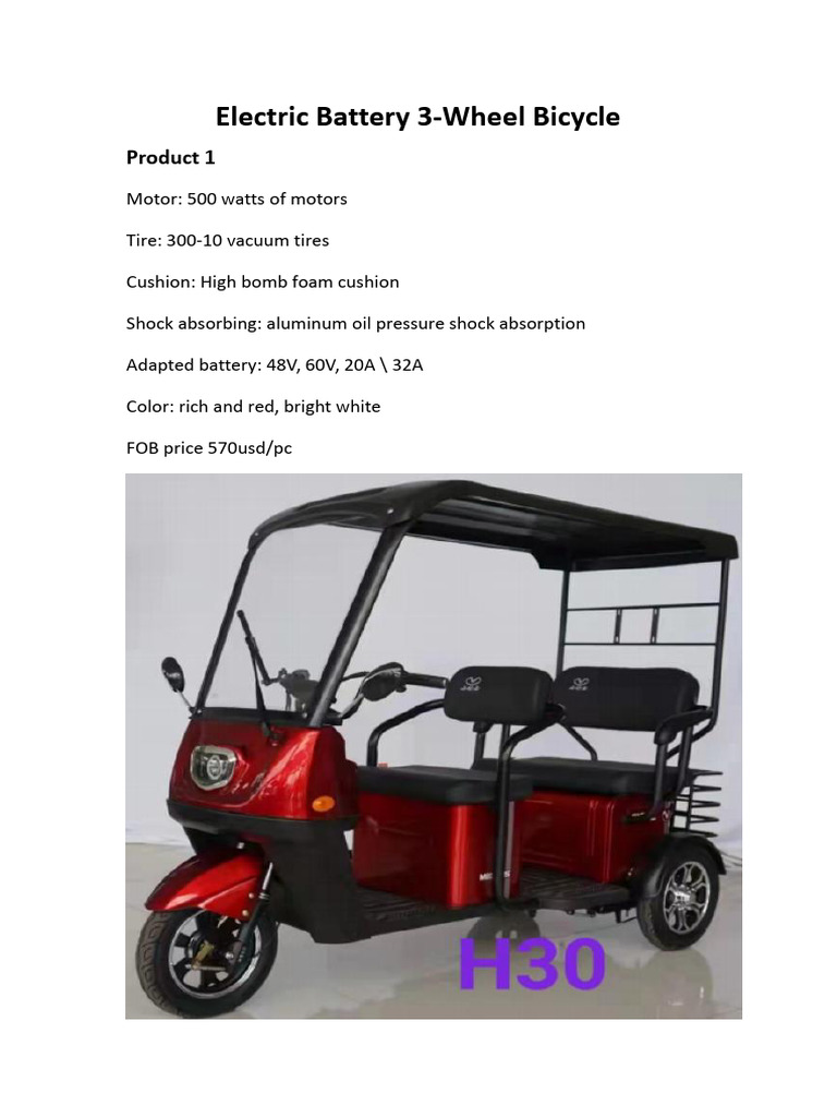 Electric Battery Bicycle | PDF