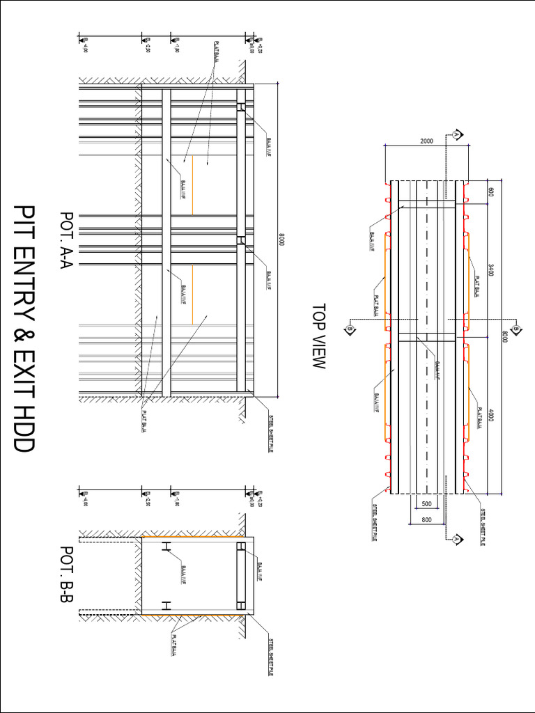 Drawing Exit & Entry Pit HDD Cisem2 | PDF