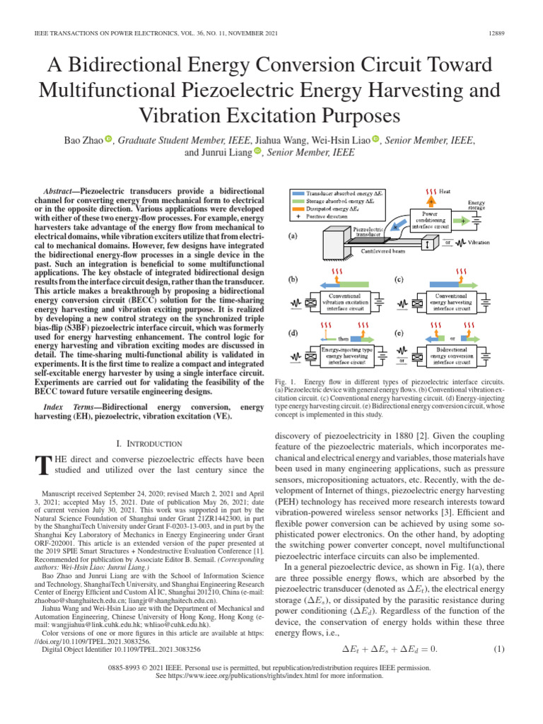 Bidirectional Energy Conversion Circuit | PDF | Energy Harvesting ...