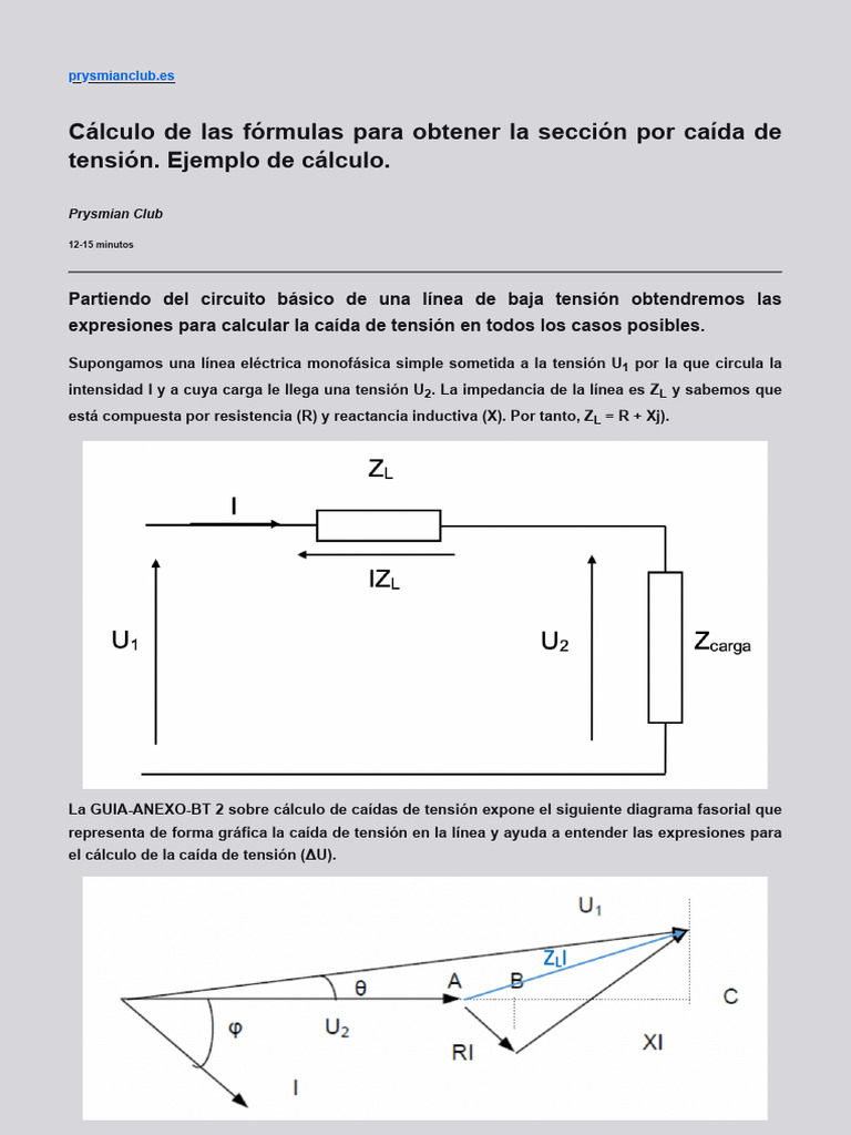 Cálculo de Las Fórmulas para Obtener La Sección X CDT | PDF | Conductor ...