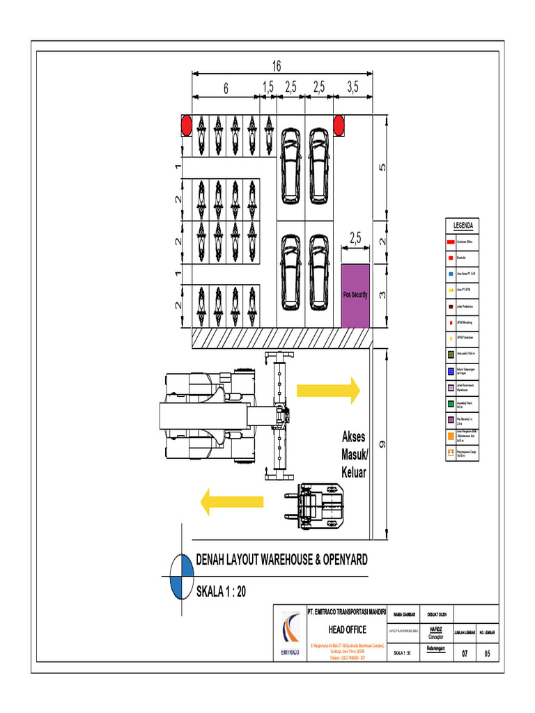 Denah Layout Warehouse dan Parkir | PDF