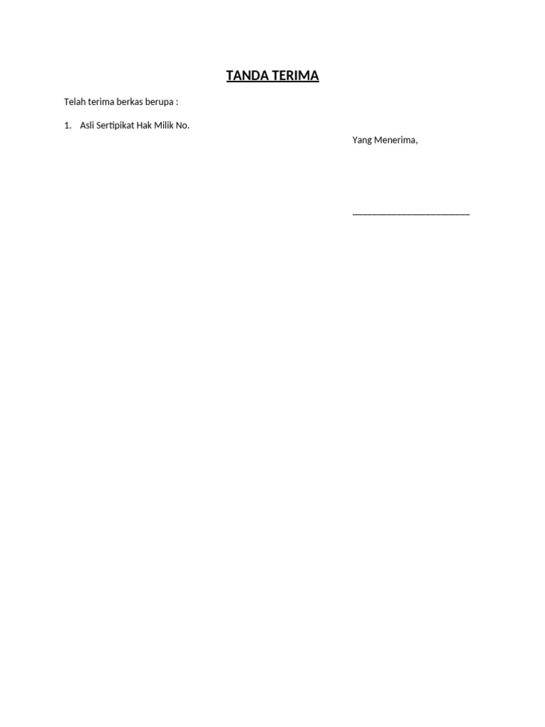Tanda Terima | PDF