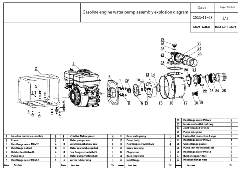 Water Pump Assembly Explosion Diagram | PDF