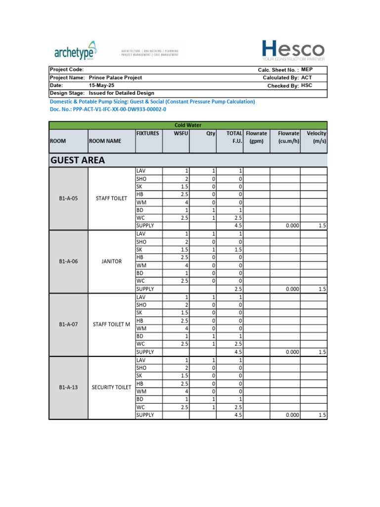 PPP ACT V1 IFC XX 00 DW933 00002 0 Domestic and Potable Pump | PDF ...