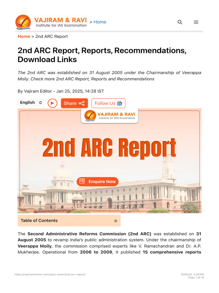 2nd ARC Report Summary and Insights | PDF | Governance | Public Sphere