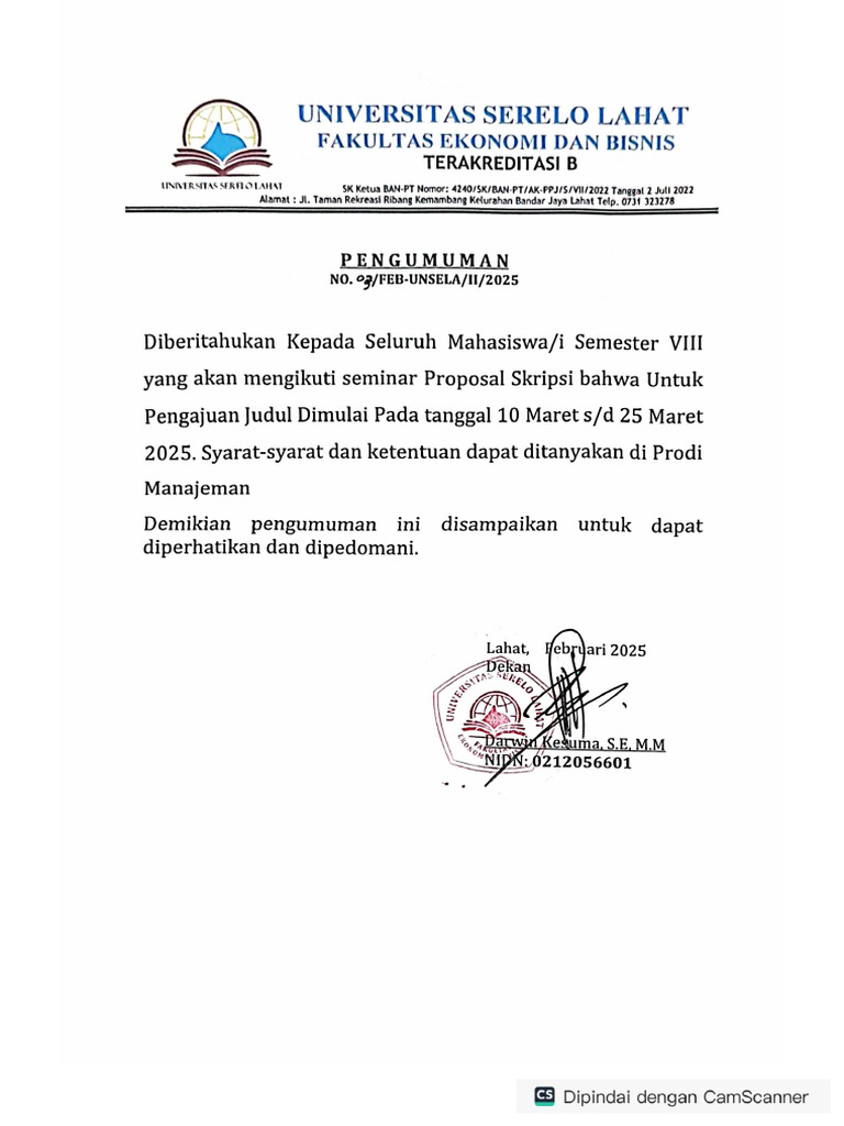 Pengumuman | PDF