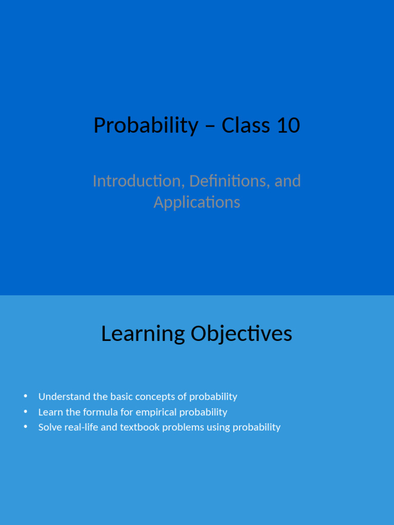 Class 10 Probability PPT Colored | PDF