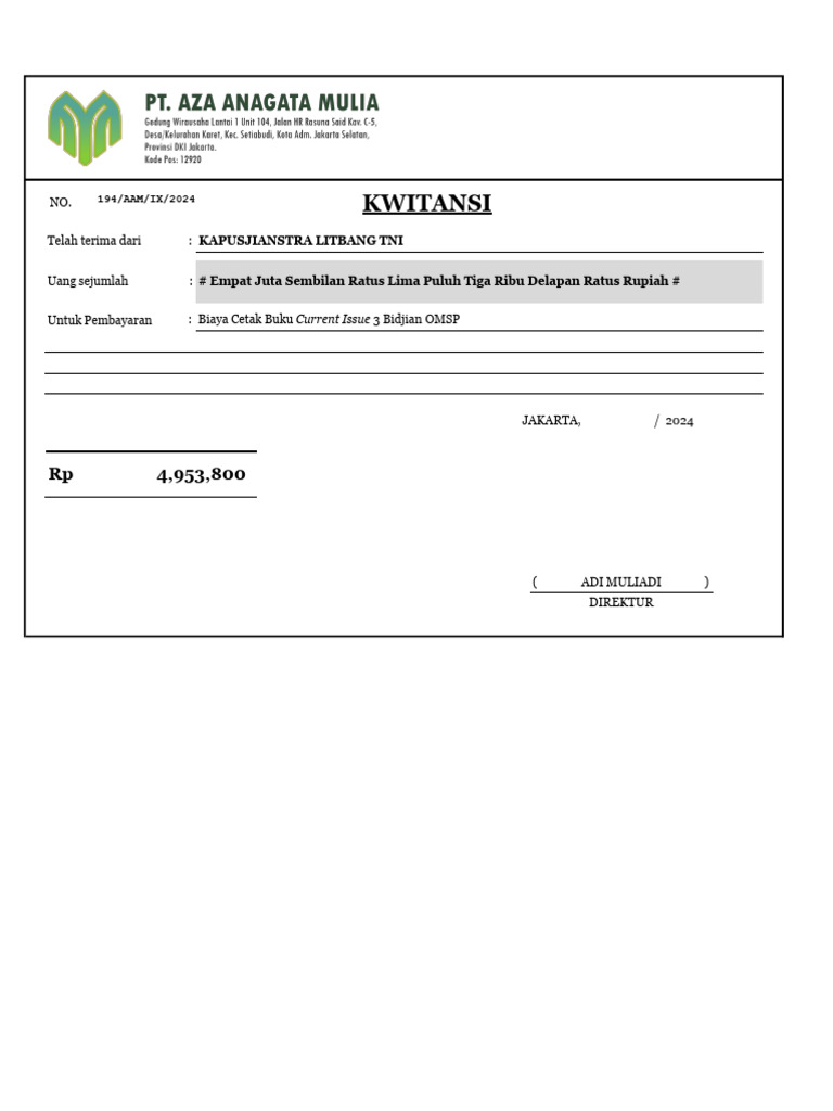 Kwitansi Cetak | PDF