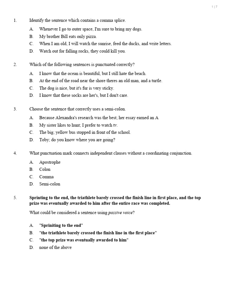 Grammar Practice Pre-Comps | PDF | Clause | Adverb