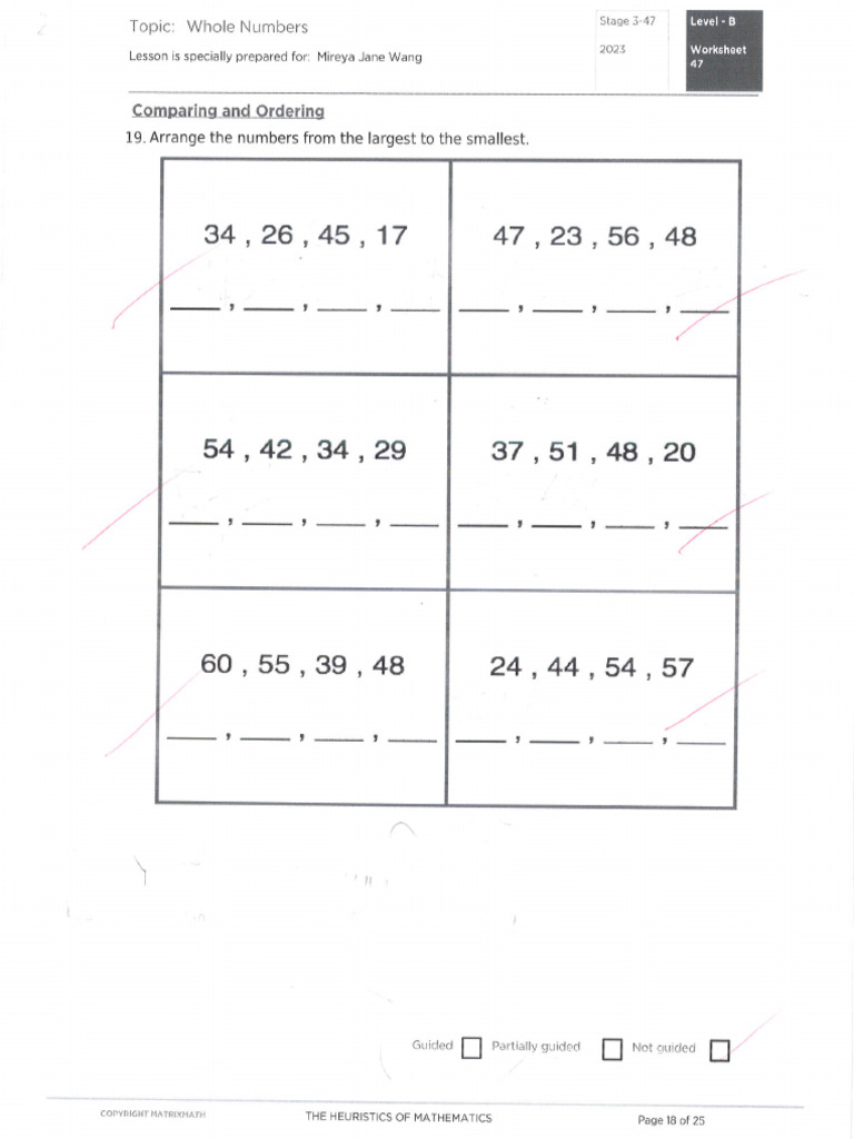 Whole Numbers Worksheet 47 | PDF