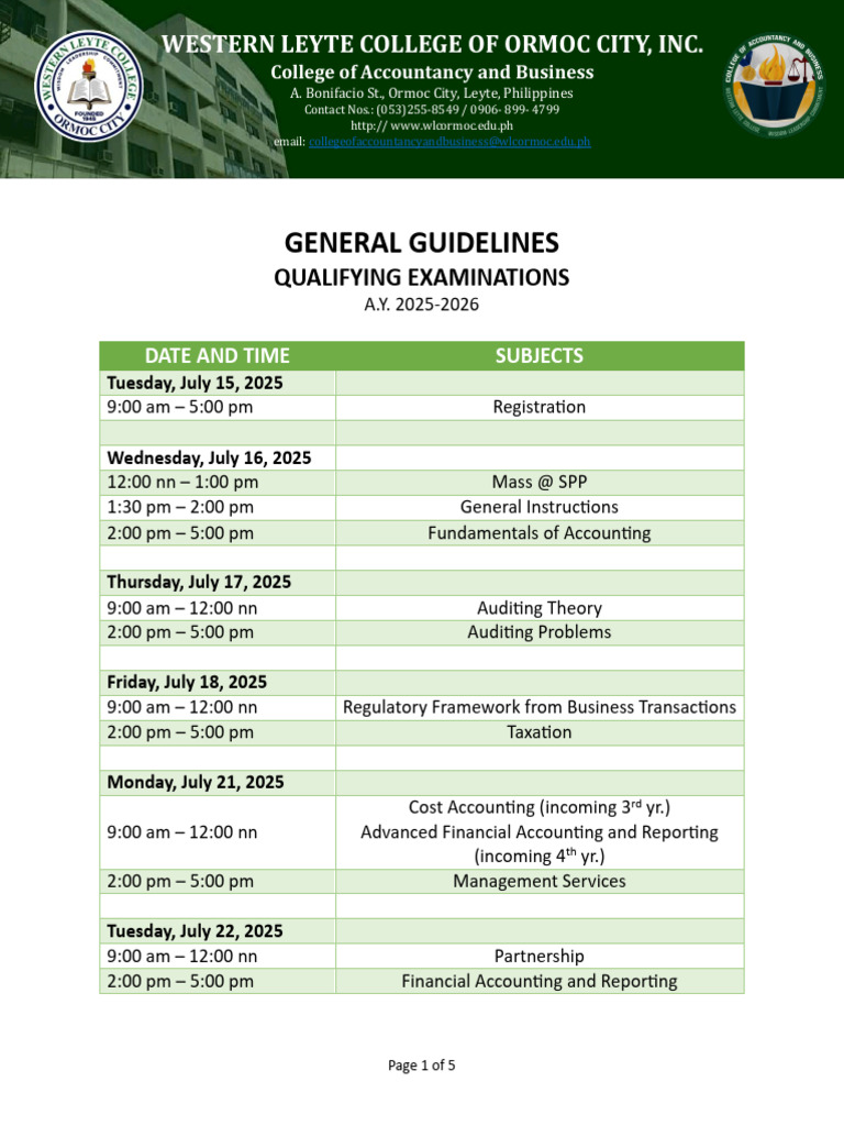 Qualifying Examinations General Guidelines | PDF