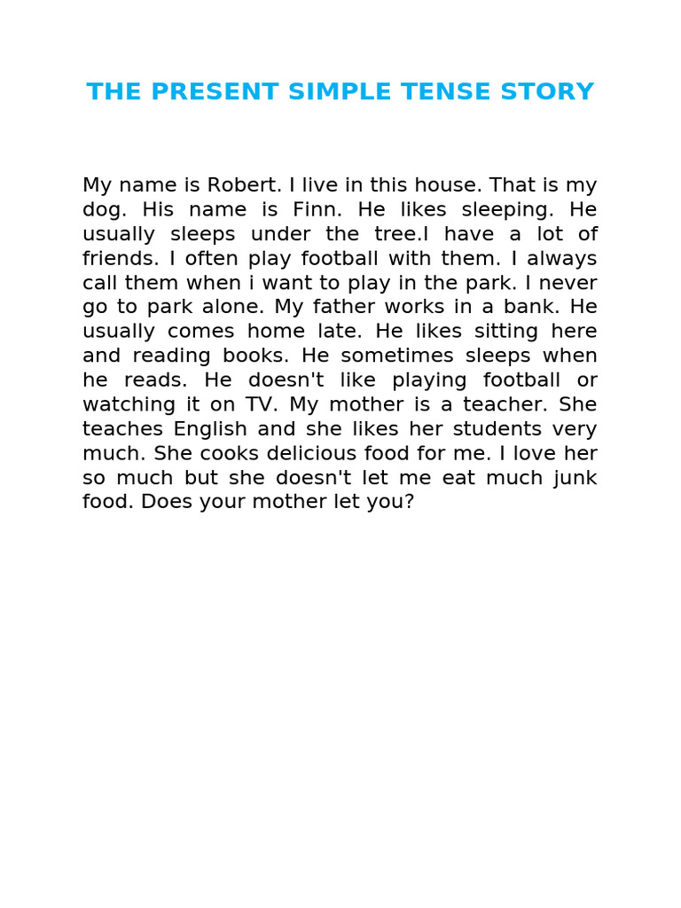 Present Simple Tense Story | PDF