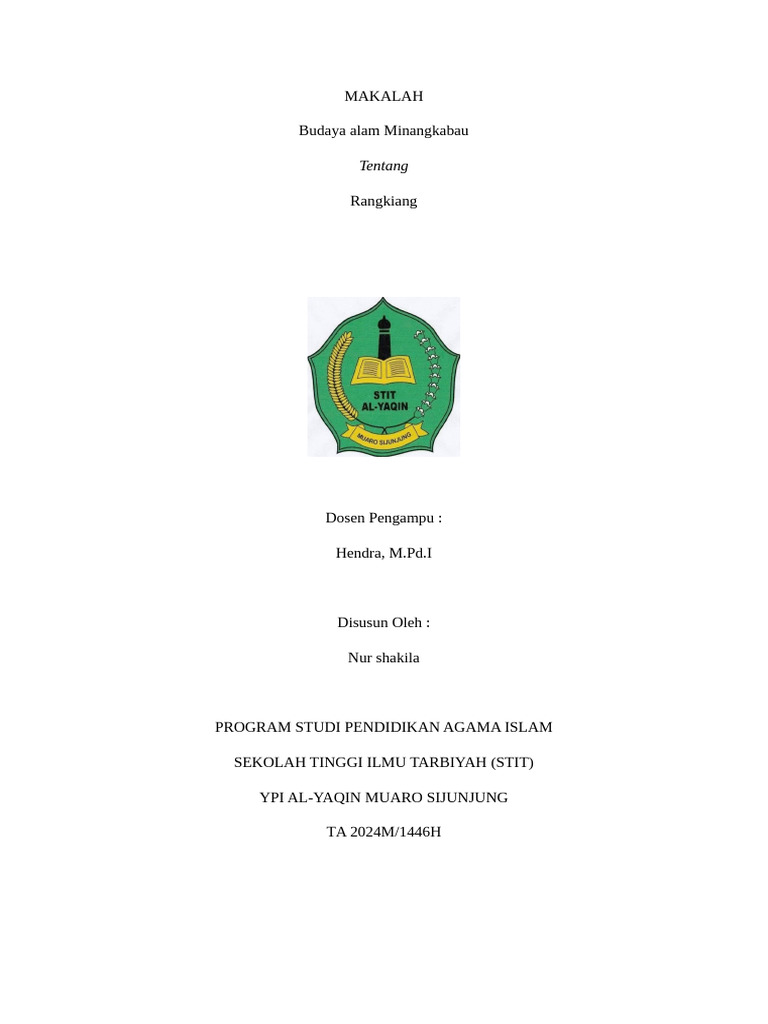 Peran dan Filosofi Rangkiang Minangkabau | PDF