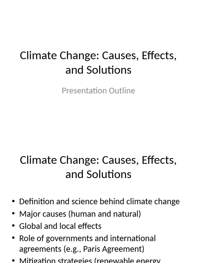 Climate Change: Causes and Solutions | PDF