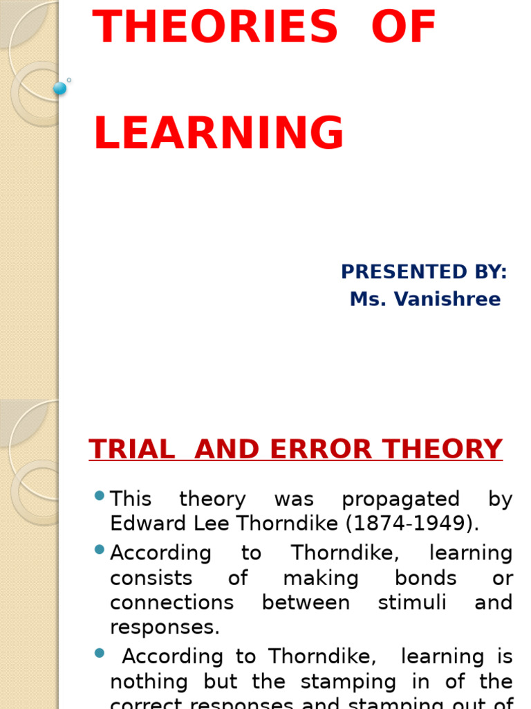 Theories of Learning | PDF | Classical Conditioning | Reinforcement