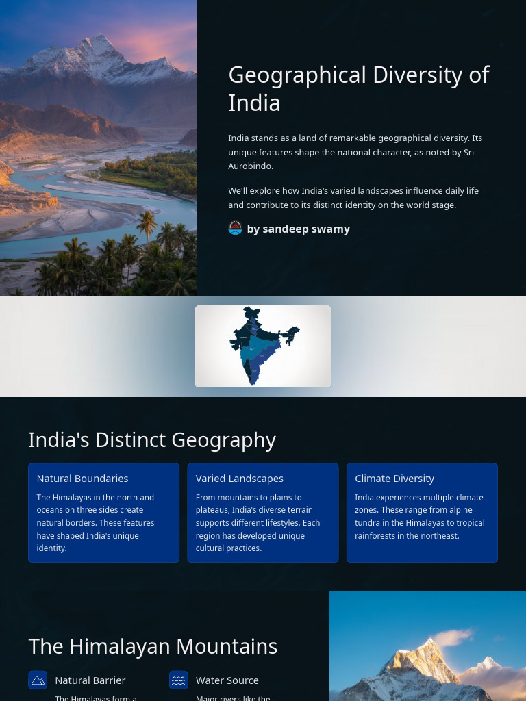 Geographical Diversity of India 250523113728 74d00970 | PDF | Himalayas ...
