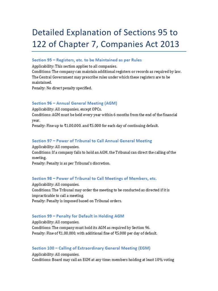 Chapter 7 Sections 95 To 122 | PDF | Proxy Voting | Absentee Ballot