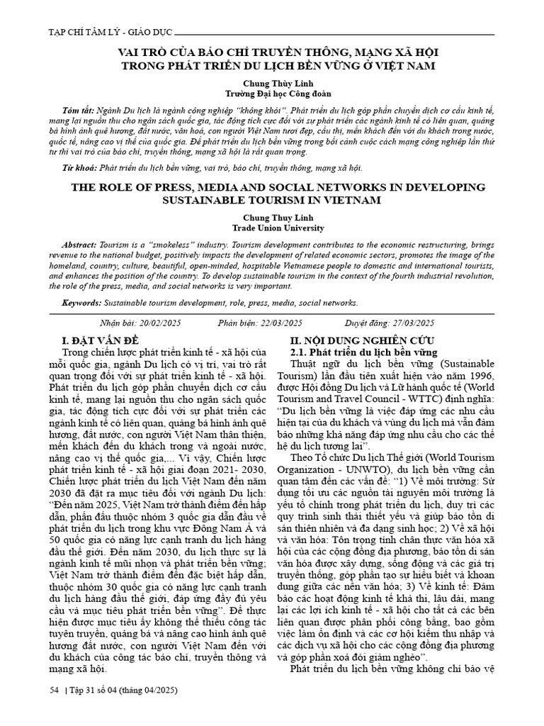 Vai Trò Của Báo Chí Truyền Thông, Mạng Xã Hội.-chung-thuy-linh-dh-cong-doan | PDF
