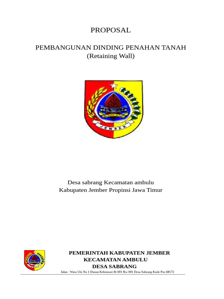 PROPOSAL Tebing Penahan Tanah | PDF