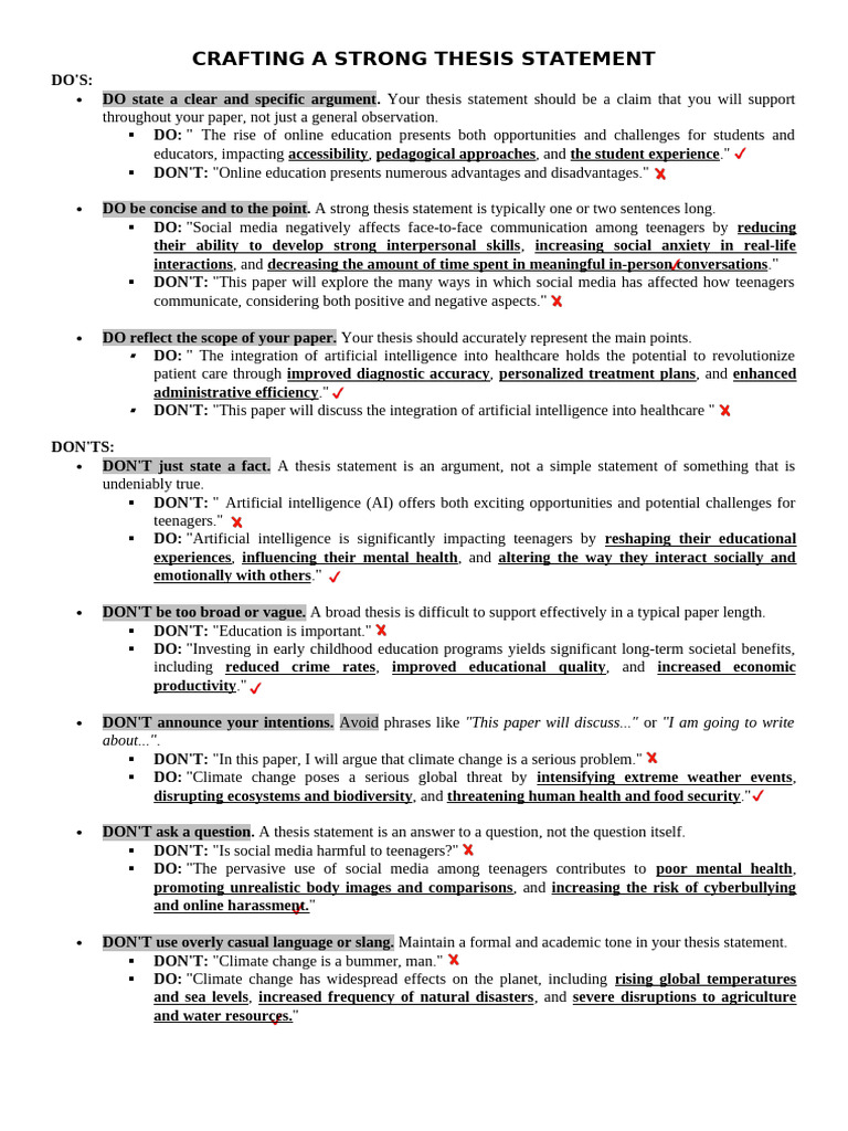 Crafting Effective Thesis Statements | PDF | Climate Change | Intelligence