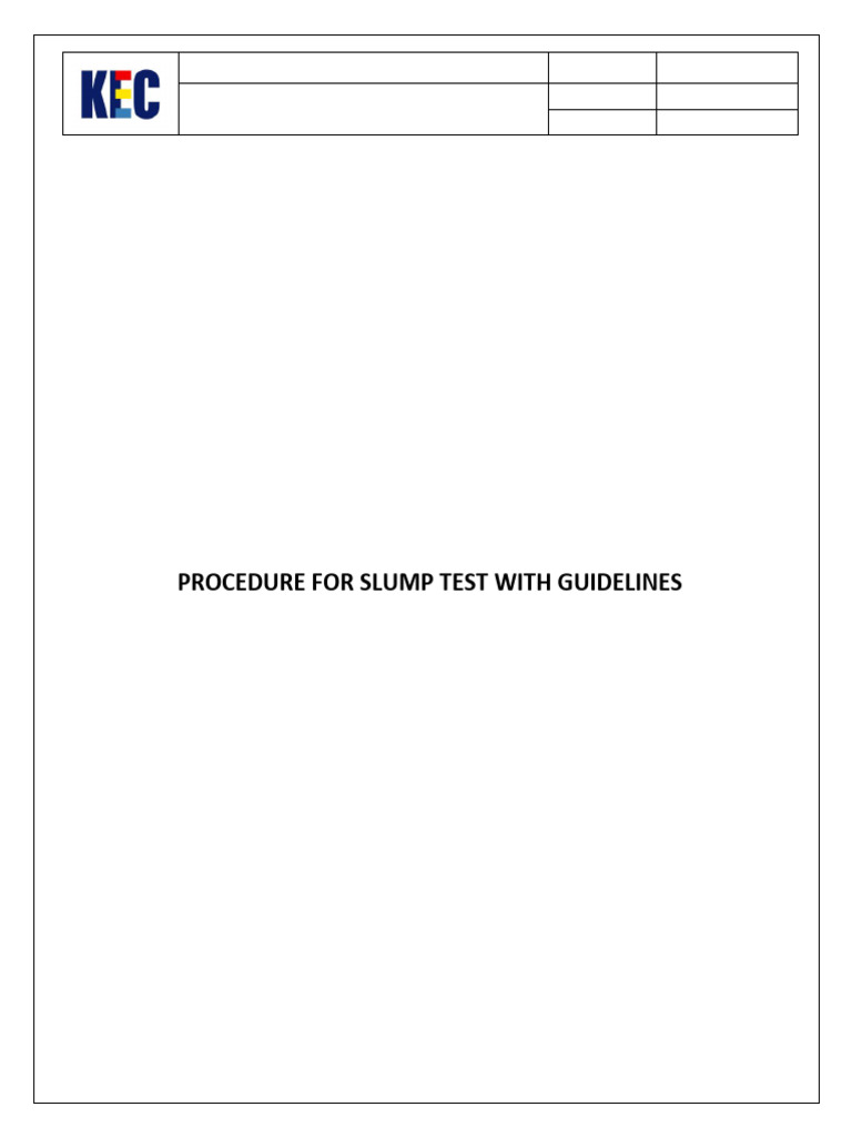 SOP - 0006 - Slump Test | PDF | Concrete