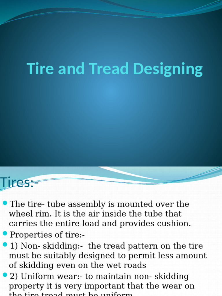 9) Tires and Tread Design - Khushal Singh | PDF | Tire | Vehicle Technology