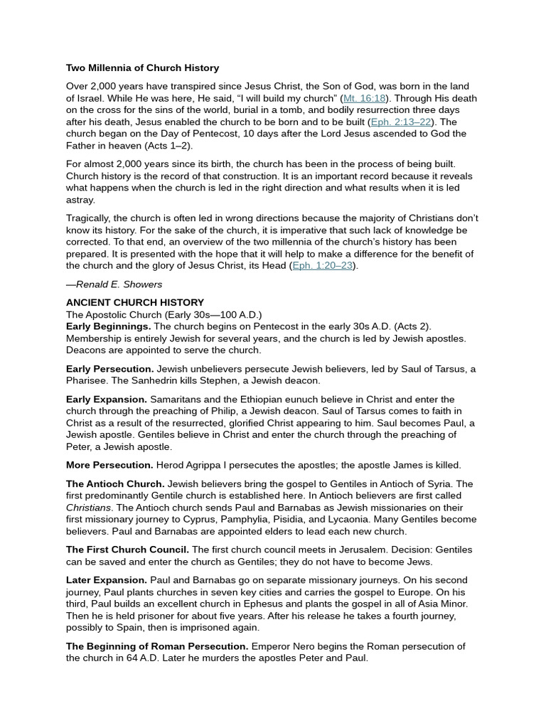 Two Millennia of Church History | PDF | Paul The Apostle | Pope