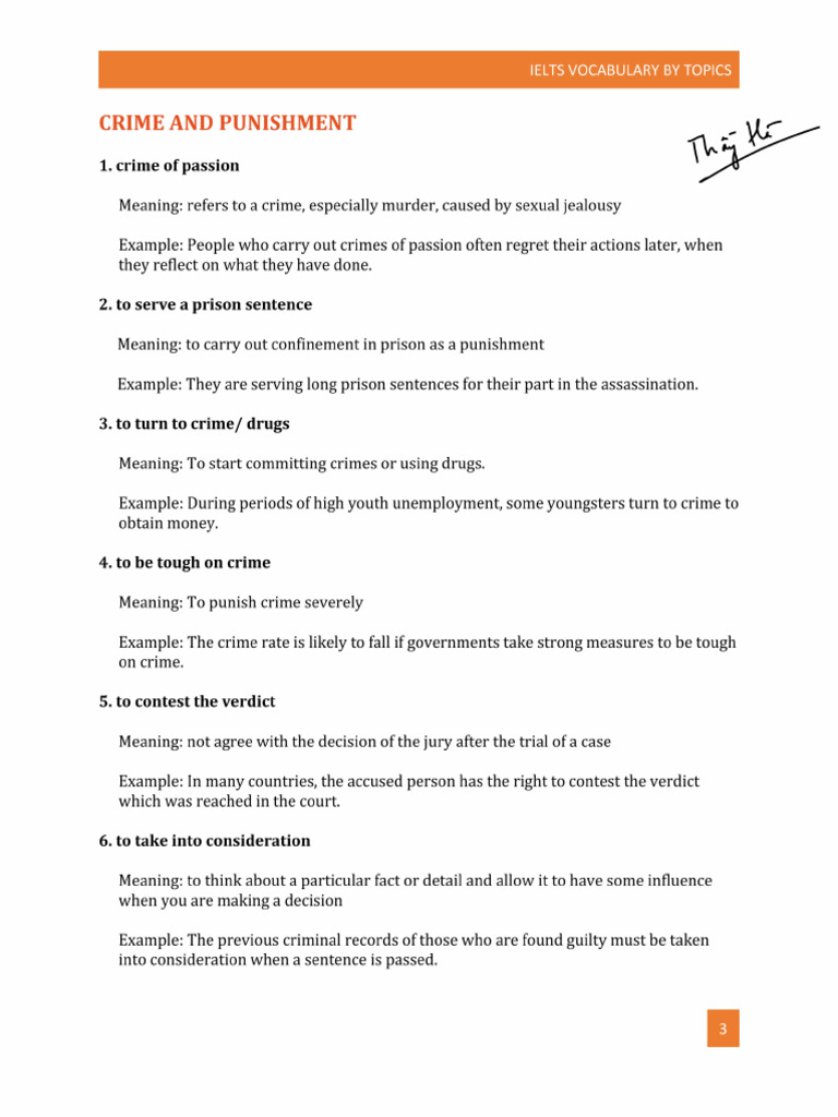 Crime & Punishment IELTS Vocab | PDF