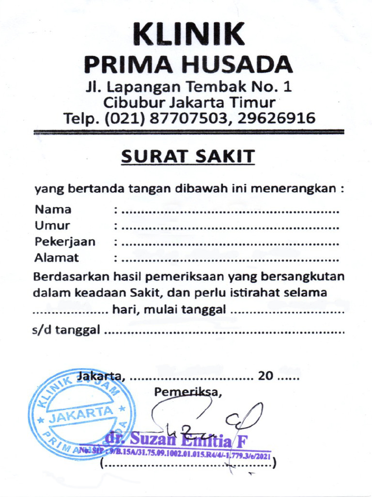 Suket Klinik Prima Husada | PDF