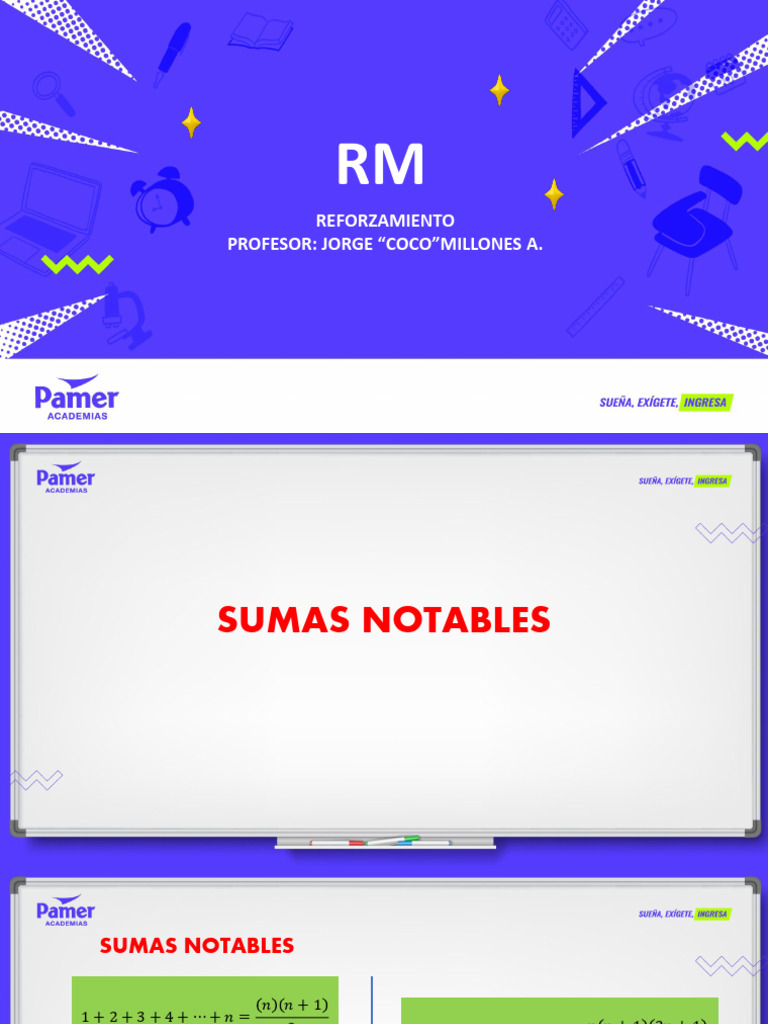 Reforzamiento Sumas Notables | PDF