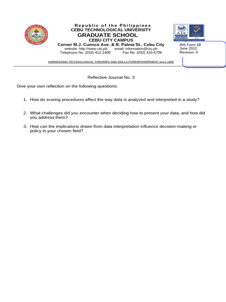 Educ 601. Reflective Journal 3 | PDF