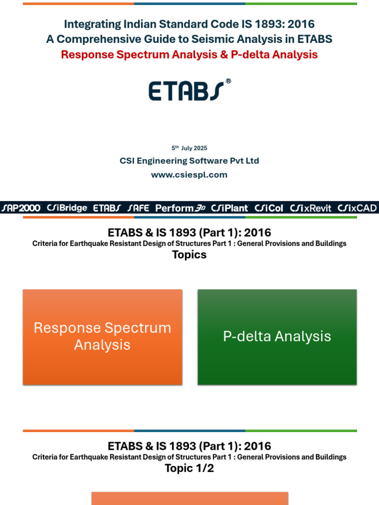Response Spectrum Analysis& P-Delta Analysis | PDF | Earthquake Engineering | Applied And ...