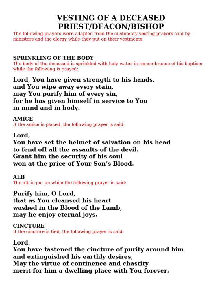 Vesting of A Deceased Priest | PDF