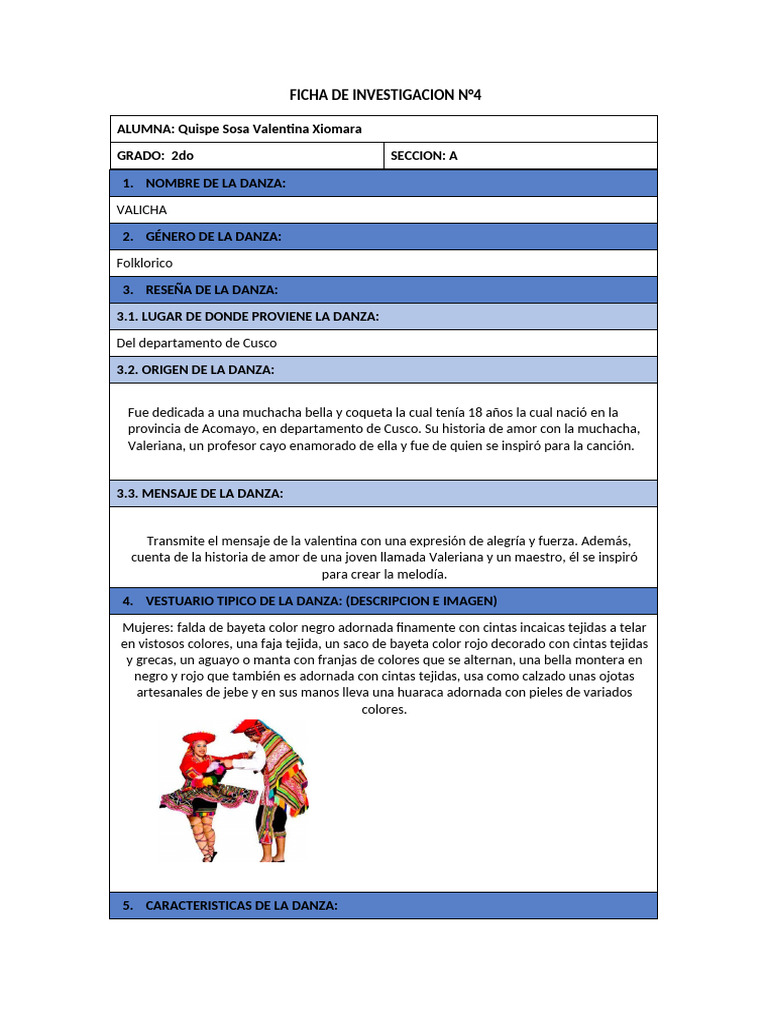 Danza Valicha: Folklore Cusqueño y Tradición | PDF