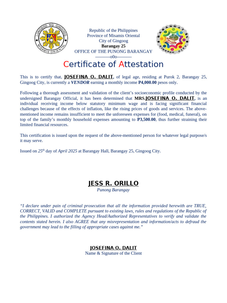 Certificate of Attestation | PDF