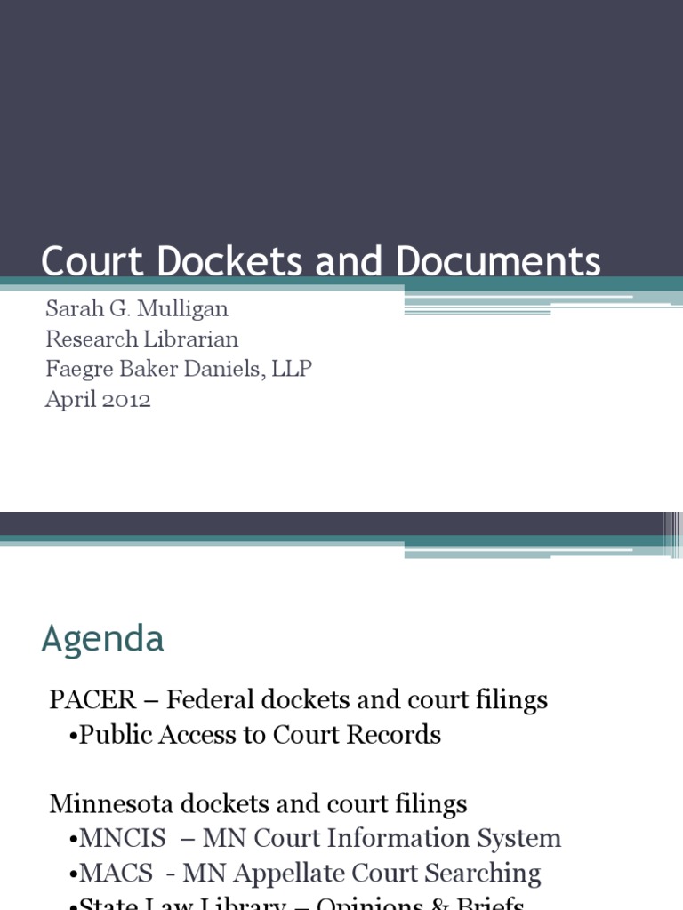 Court Docket and Document Resources | PDF | Brief (Law) | Courts