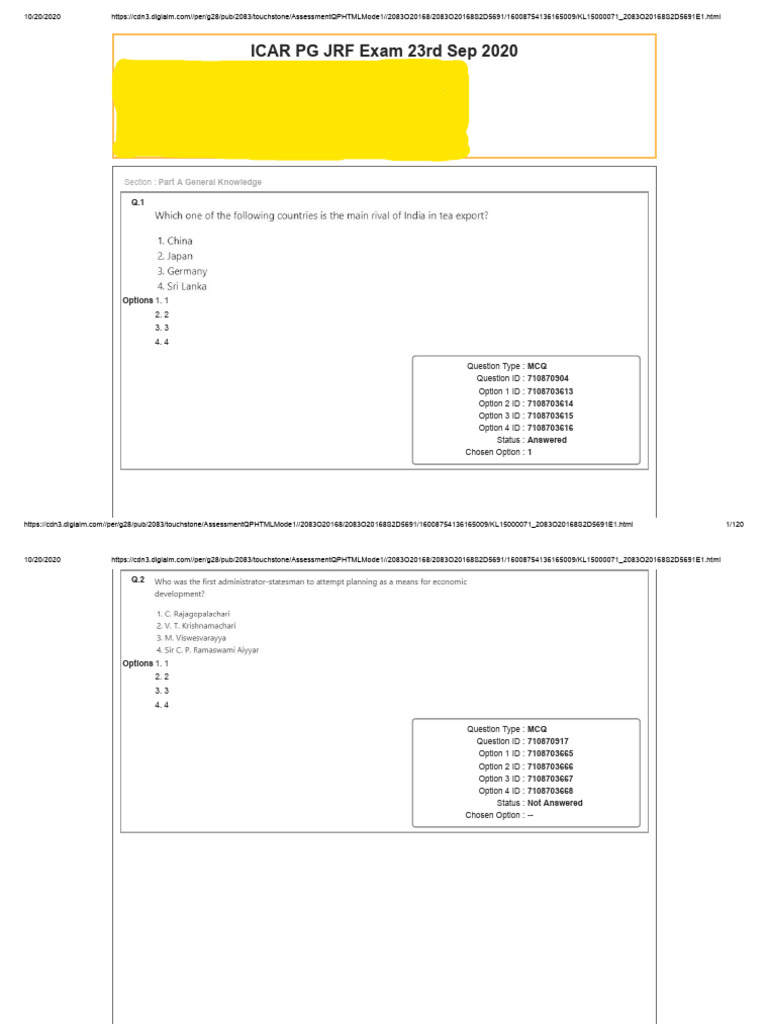 SRF 2020 | PDF | Multiple Choice | Tests