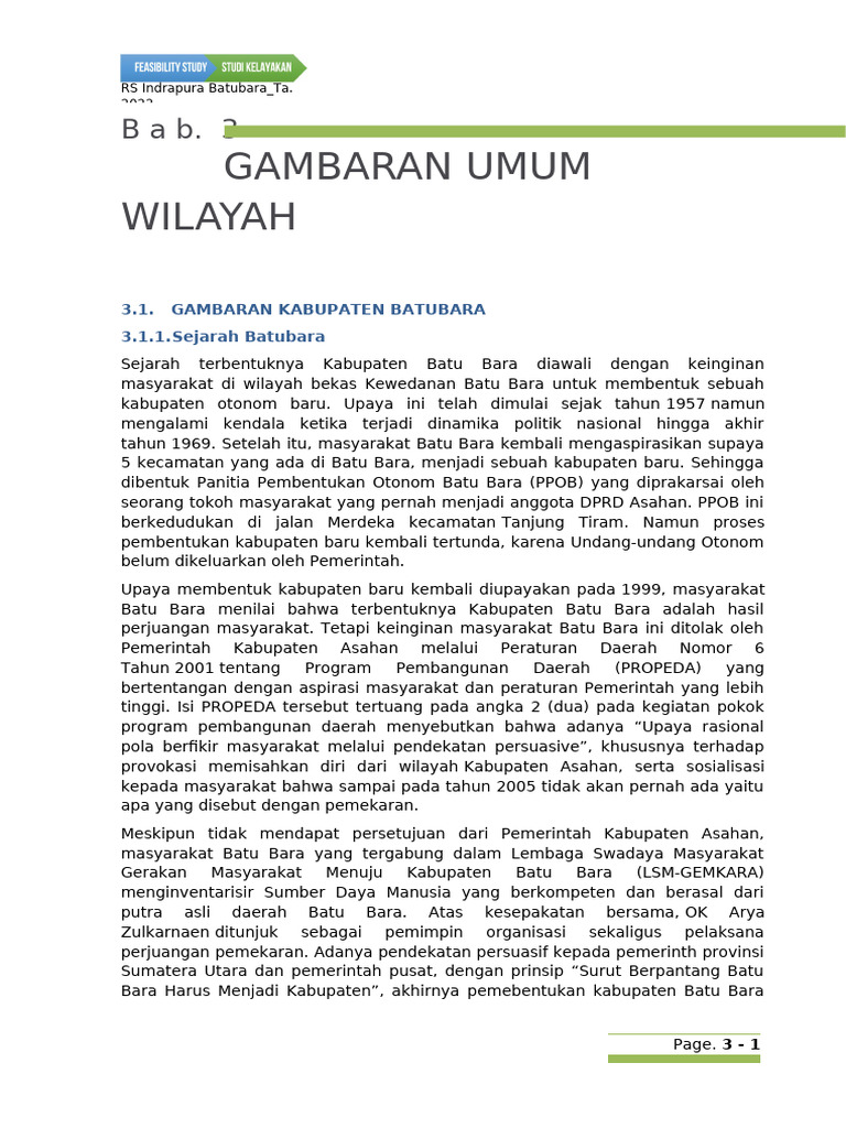 Lap. FS RSI - Bab 3 - Gambaran Umum Wilayah | PDF