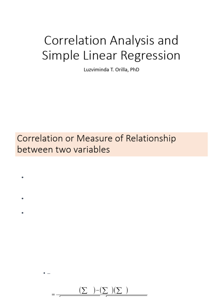ELT 102 - Correlation and Linear Regression - 2025 | PDF | Regression Analysis | Linear Regression