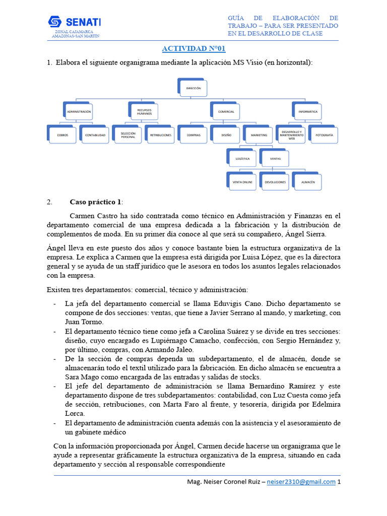 Actividad N°01 - Diseño de Organigramas | PDF | Business | Economias