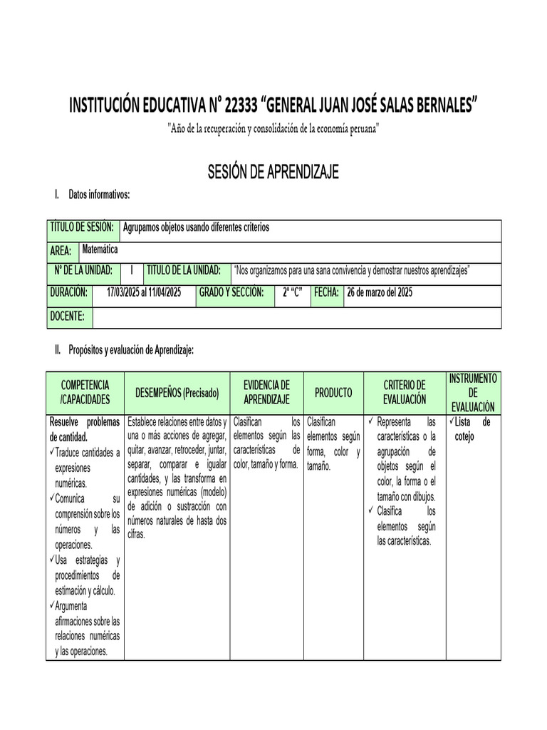26.03 - Matematica SESIÓN de APRENDIZAJE - Agrupamos Objetos | PDF | Aprendizaje | Maestros