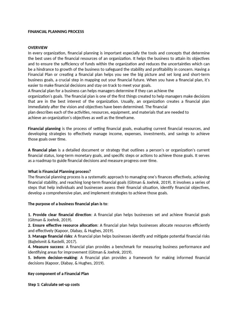 Financial Planning Process | PDF | Expense | Wealth