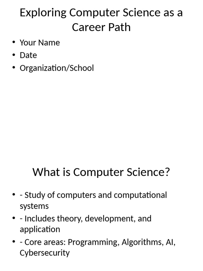 Computer Science Career Insights | PDF