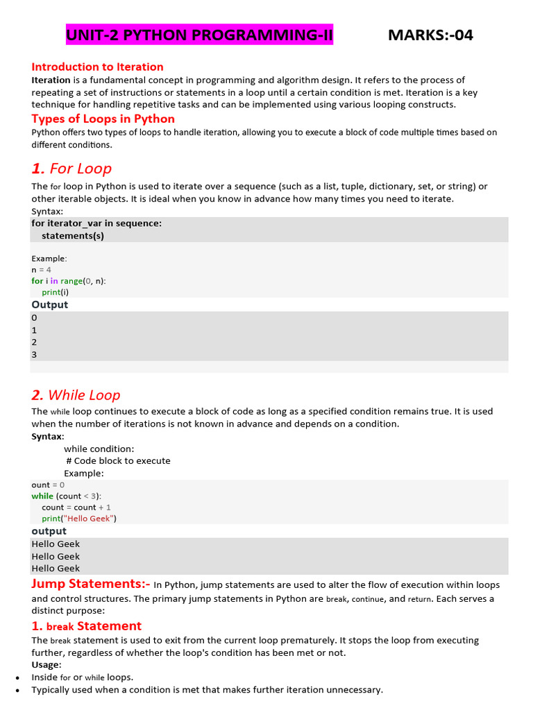 Unit3 Python Programming Ii 12TH | PDF | Control Flow | String (Computer Science)