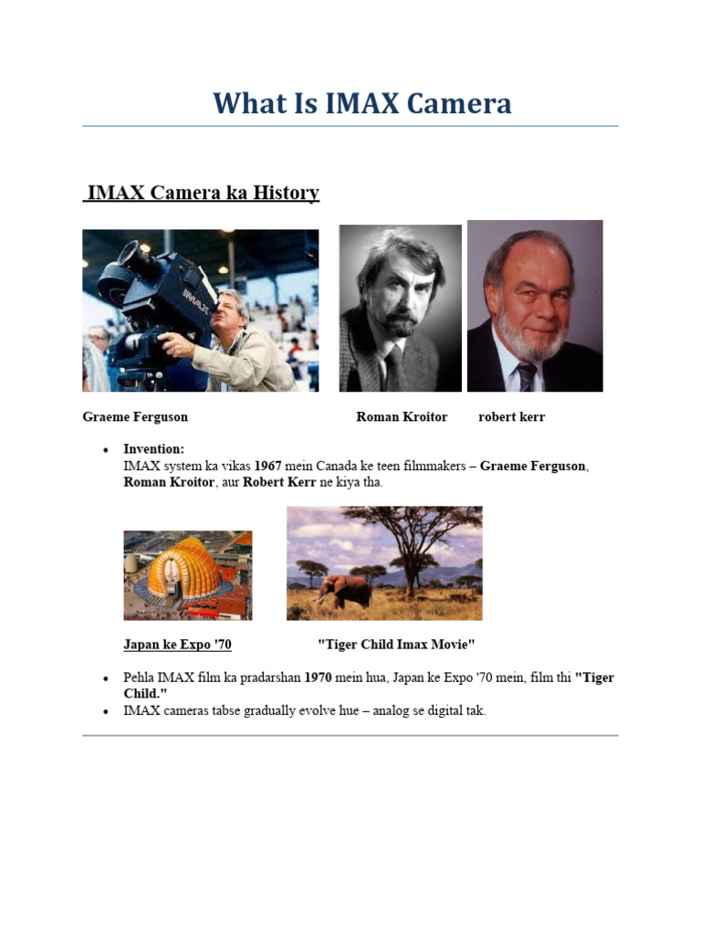 What is IMAX Camera | PDF | Media Formats | Vision