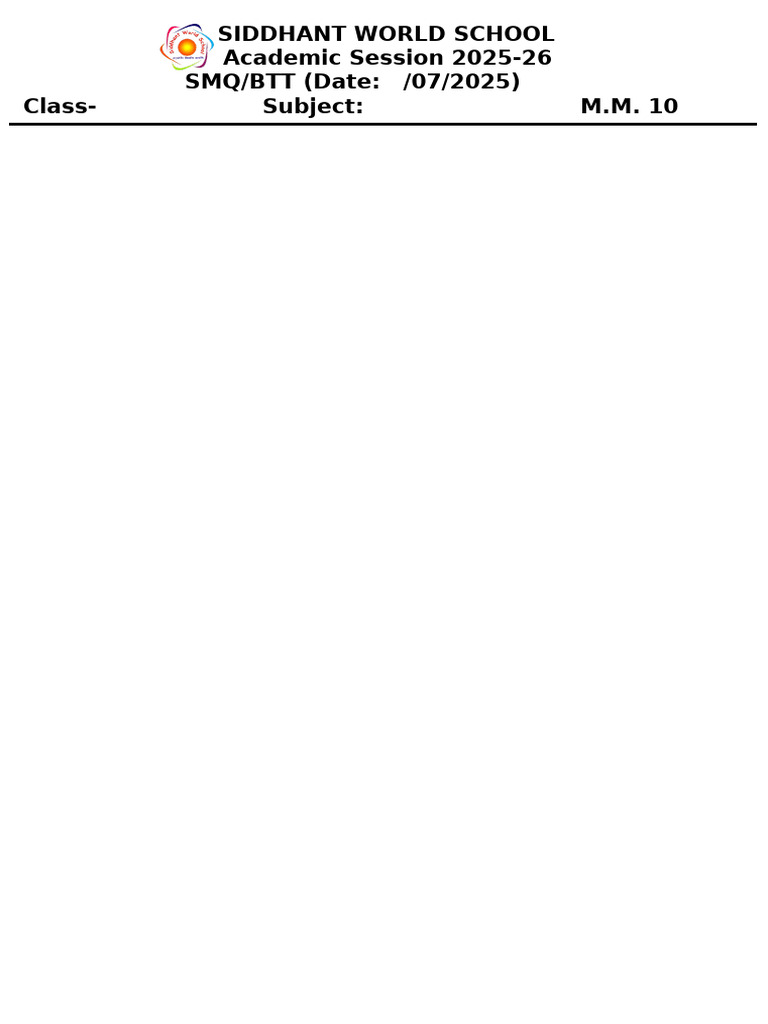 SMQ BTT Format | PDF