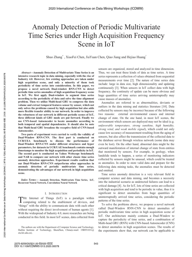 Anomaly Detection of Periodic Multivariate Time Series Under High Acquisition Frequency Scene in ...