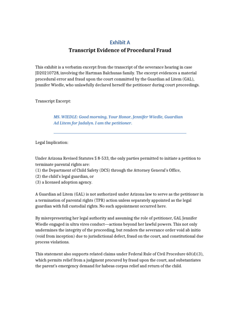 Exhibit A Transcript Procedural Fraud | PDF