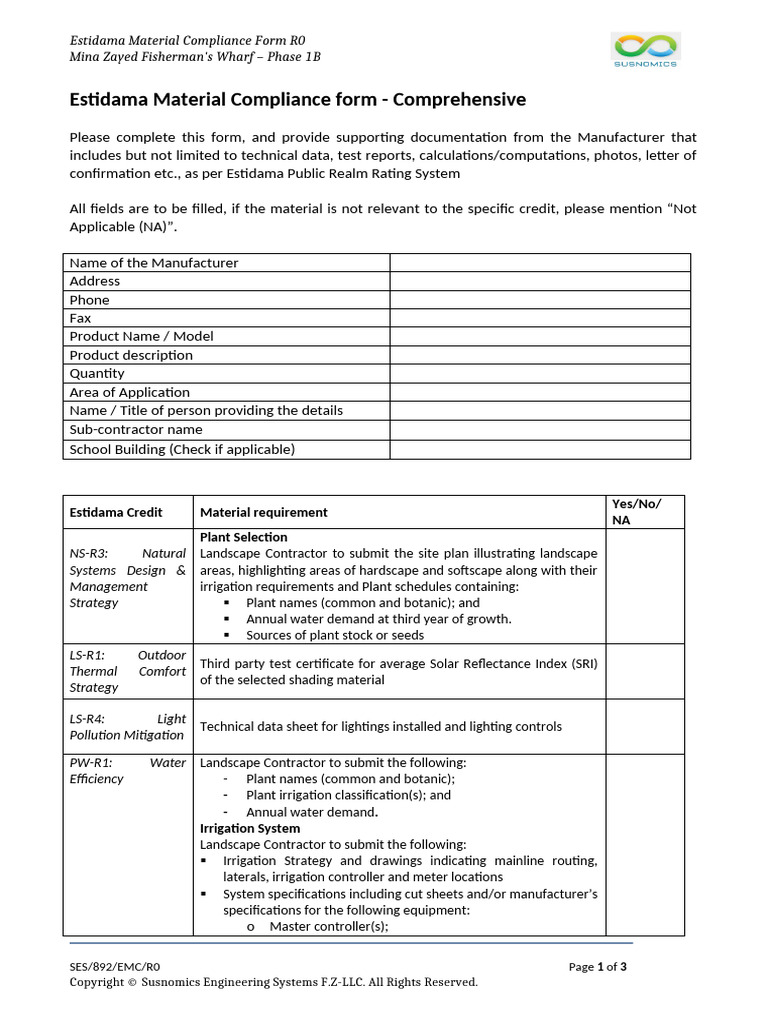 Estidama Compliance for Mina Zayed Wharf | PDF | Lighting