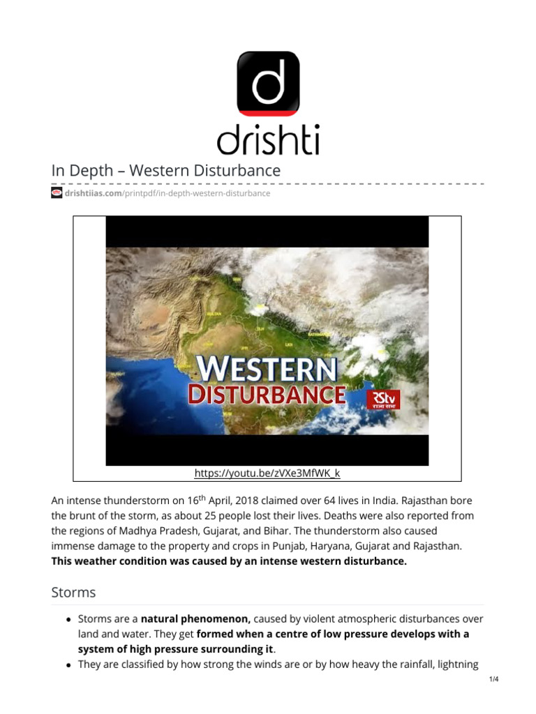In Depth Western Disturbance | PDF | Tropical Cyclones | Eye (Cyclone)